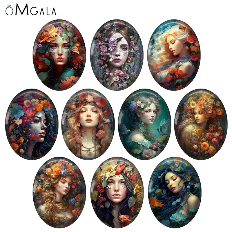 Фурнитура для бижутерии OMGALA стеклянные кабошоны цветы | AliExpress