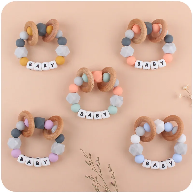 Baby Teether Bracelet Handmade free personalized name Food Grade ...