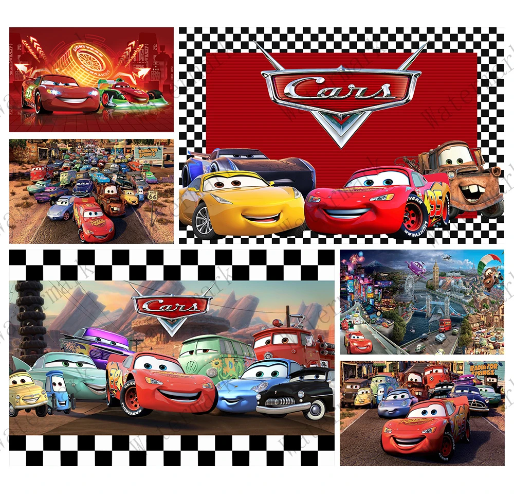 Disney Cars Backdrop Kids Birthday Decoration Background Racing ...
