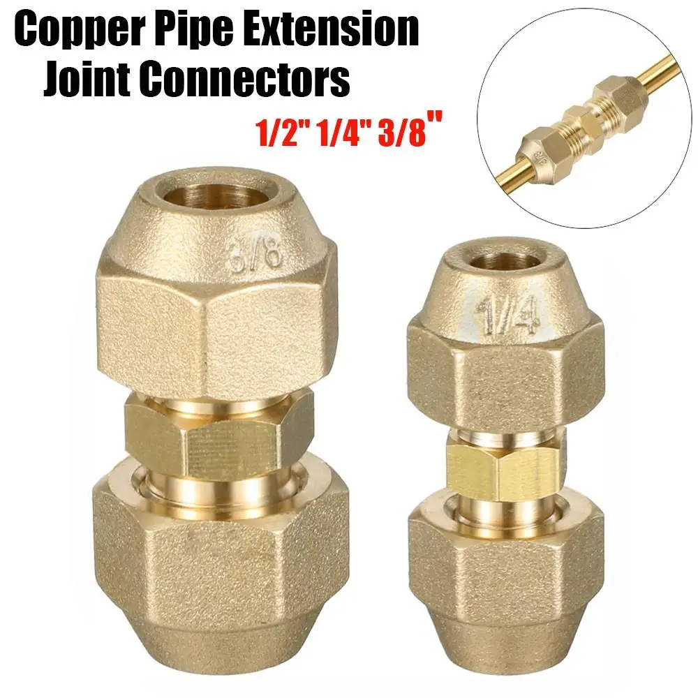 Straight Pipe Extension Joint 1/2" 1/4" 3/8" With Flare Nuts Copper ...