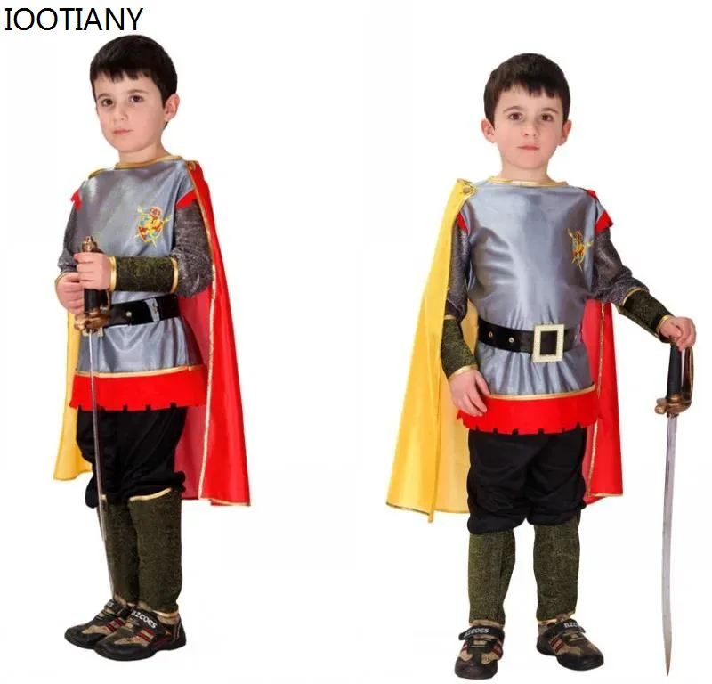 Halloween Boy Royal Knight Warrior Cosplay Costume Children Medieval ...
