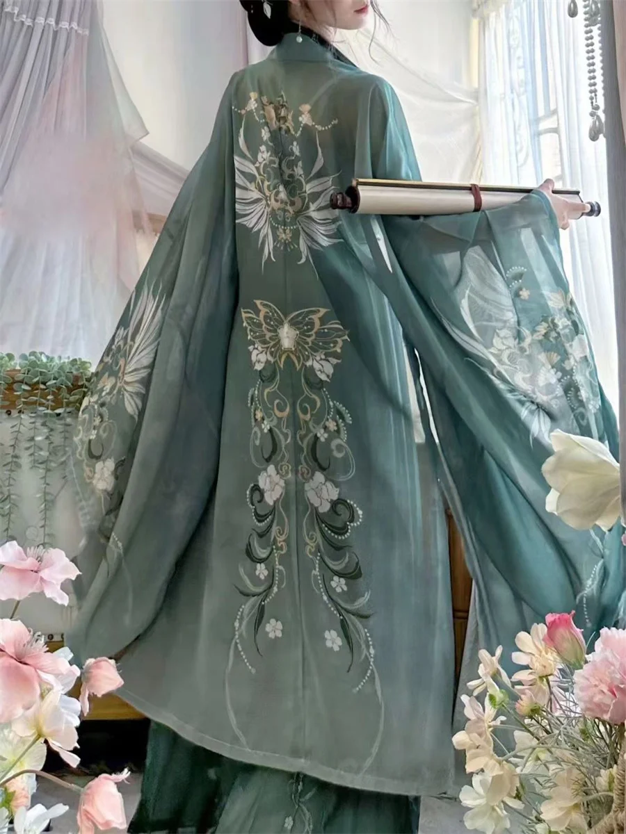 New-Hanfu-Long-Coat-strap-skirt-Green-New-Chinese-Style-Hanfu-Dress ...