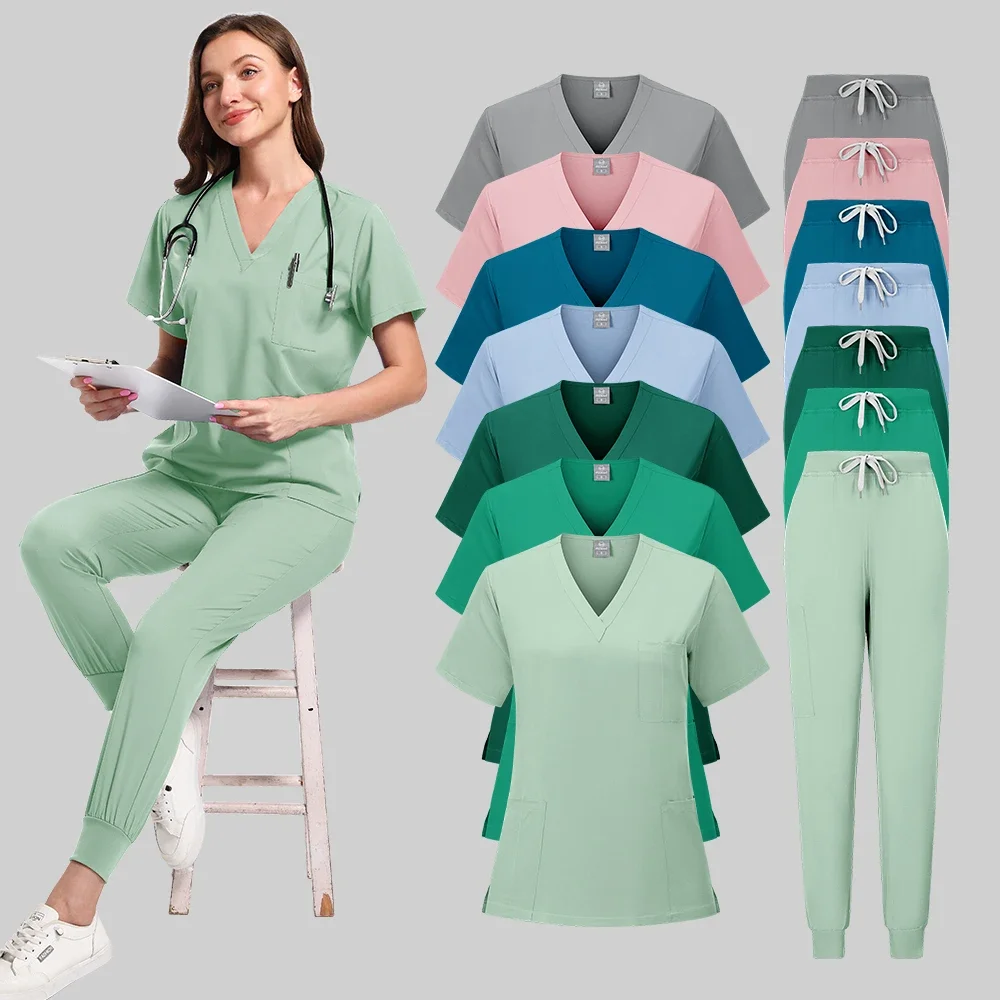 Nursing Scrubs Set Women Beauty SPA Uniforms Pet Clinic Store ...