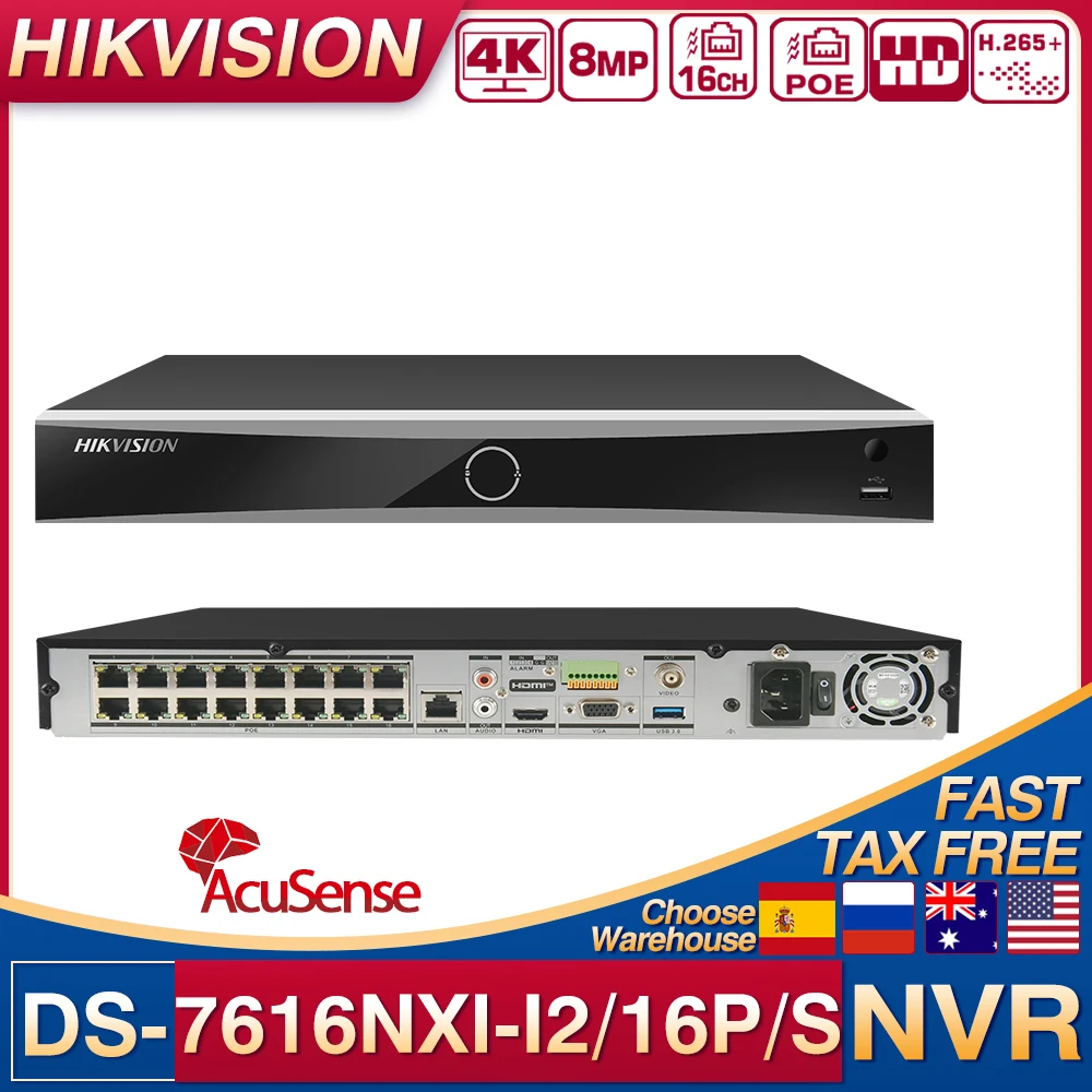 Hikvison-4K-8MP-16CH-16POE-1U-POE-AcuSense-4K-NVR-DS-7616NXI-I2-16P-S ...