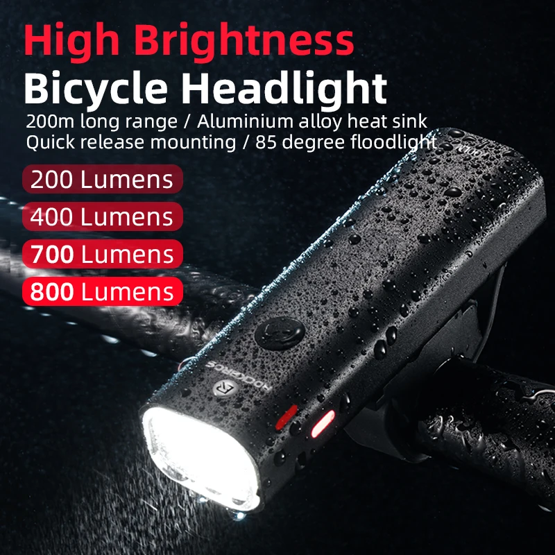 ROCKBROS-Bike-Light-USB-Rechargeable-LED-2000mAh-MTB-Rainproof-Front ...