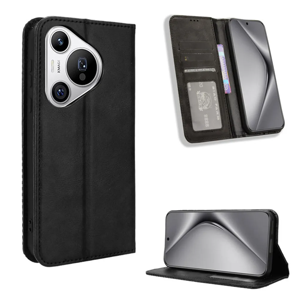 For-Huawei-Pura-70-Luxury-Flip-PU-Leather-Wallet-Magnetic-Adsorption ...