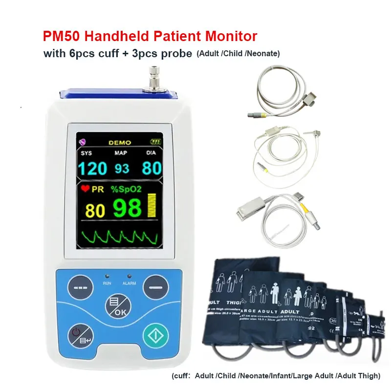 Monitor portátil para pacientes, oxímetro PM50 de 2,4 pulgadas, medidor ...