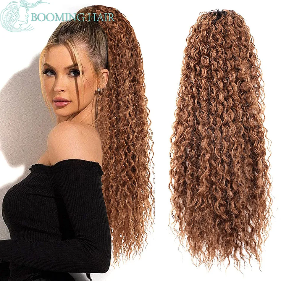 Long-Drawstring-Ponytail-Extensions-Synthetic-Kinky-Curly-Ponytails ...