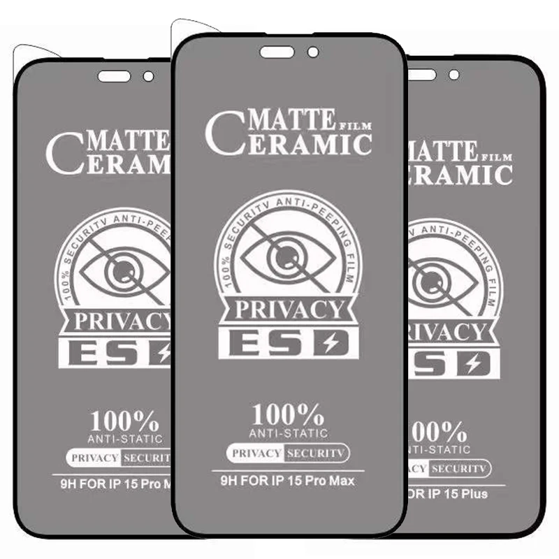 3pcs ESD Privacy Ceramics Anti Spy Glare Matte Film Screen Protector ...