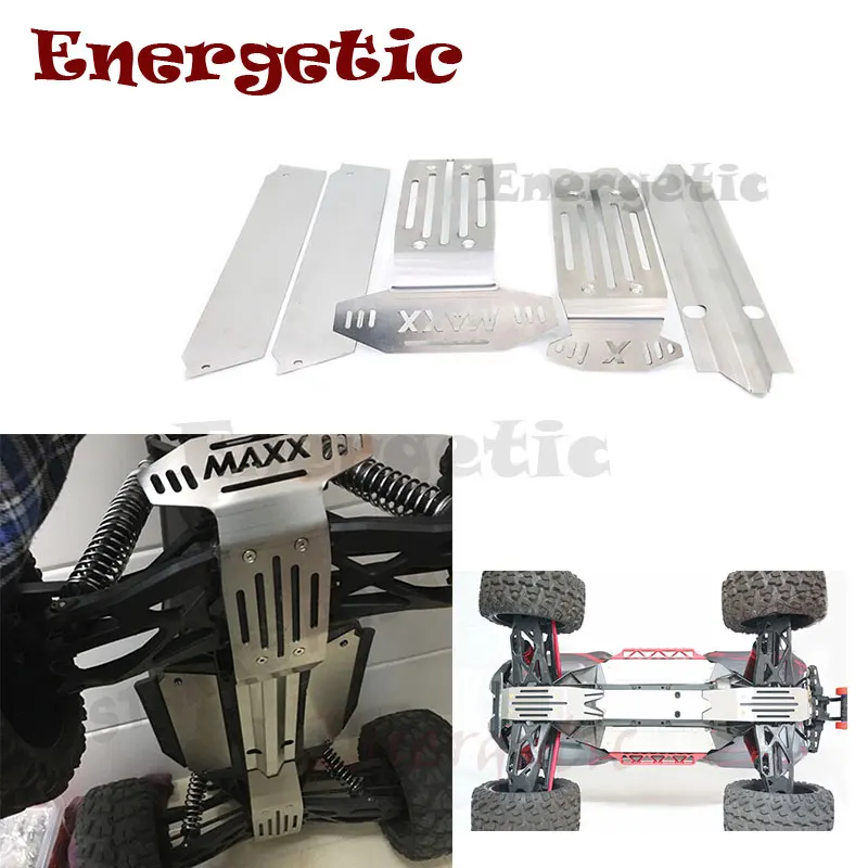 X MAXX Stainless Steel Chassis Armor Front & Rear Axle Protector Plate ...