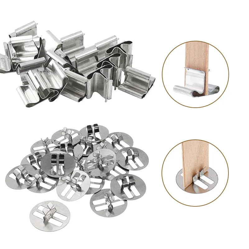 50pcs-Clip-Iron-Wood-Fixing-Base-Wicks-Wedding-Stand-Candles-DIY-Wax ...