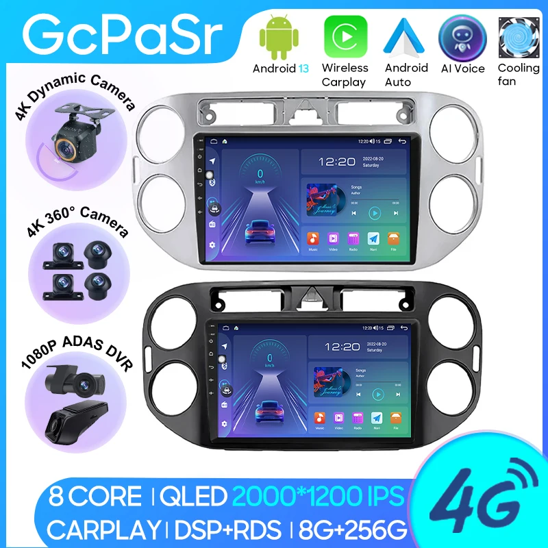 Car-Radio-Android-13-Carplay-For-VOLKSWAGEN-VW-GOLF-5-PLUS-TIGUAN-2007 ...