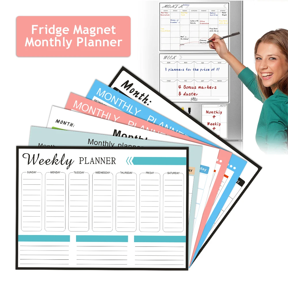 Generic A3 Size Magnetic Monthly Weekly Planner Calendar Table Dry ...