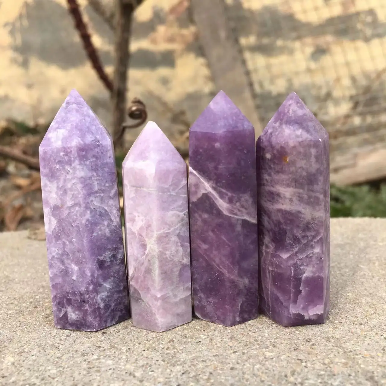 4pcs High Quality Kunzite Tower Healing Crystal Stone Quartz Point ...