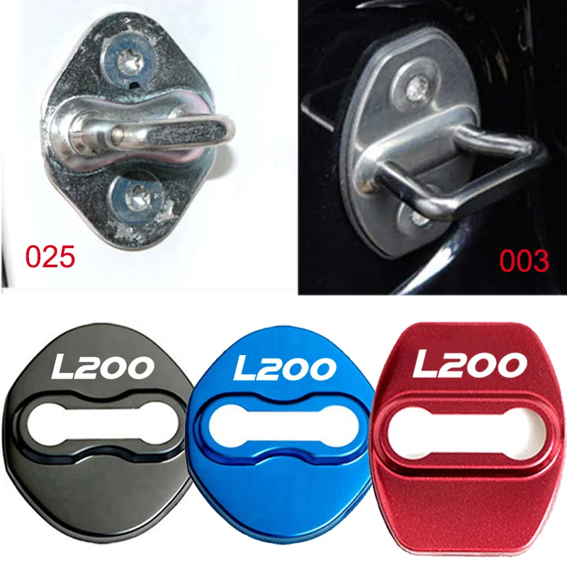 4PCS-for-Mitsubishi-L200-Logo-Stainless-Steel-Car-Door-Lock-Covers ...