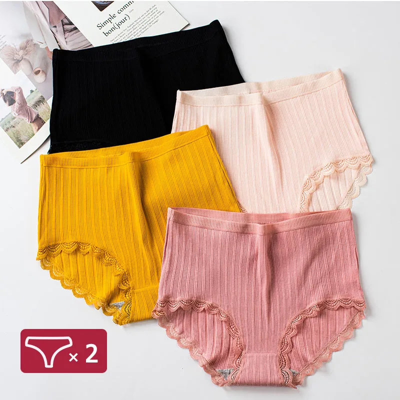 Bragas de algodón sin costuras para mujer, ropa interior Sexy de encaje ...