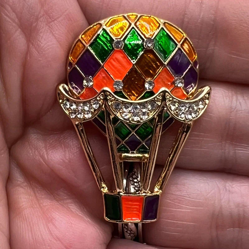 Fashion Oil Dripping Three-dimensional Color Hot Air Balloon Brooch ...