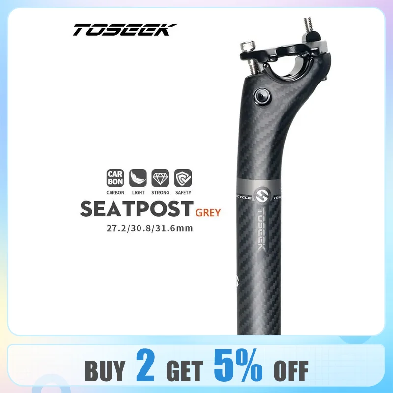 TOSEEK Seatpost Carbon 3K Weave Matt Offset 20mm Seat Post 27.2/31.6mm ...