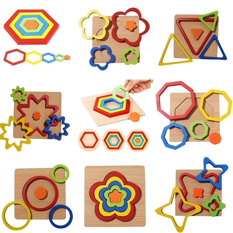 Baby-Educational-Wooden-Toys-Montessori-Early-Learning-Rainbow-Wooden ...