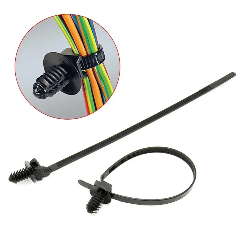 210mm Car Cable Zip Ties Heavy Duty Nylon Push Mount Self Locking ...
