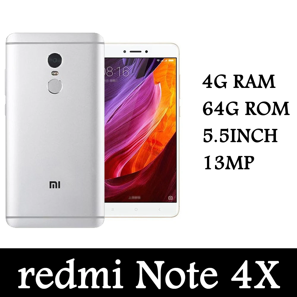octa core Xiaomi redmi Note 4X 5.5INCH Smartphones global version 4G RAM 64G ROM Android mobile ...