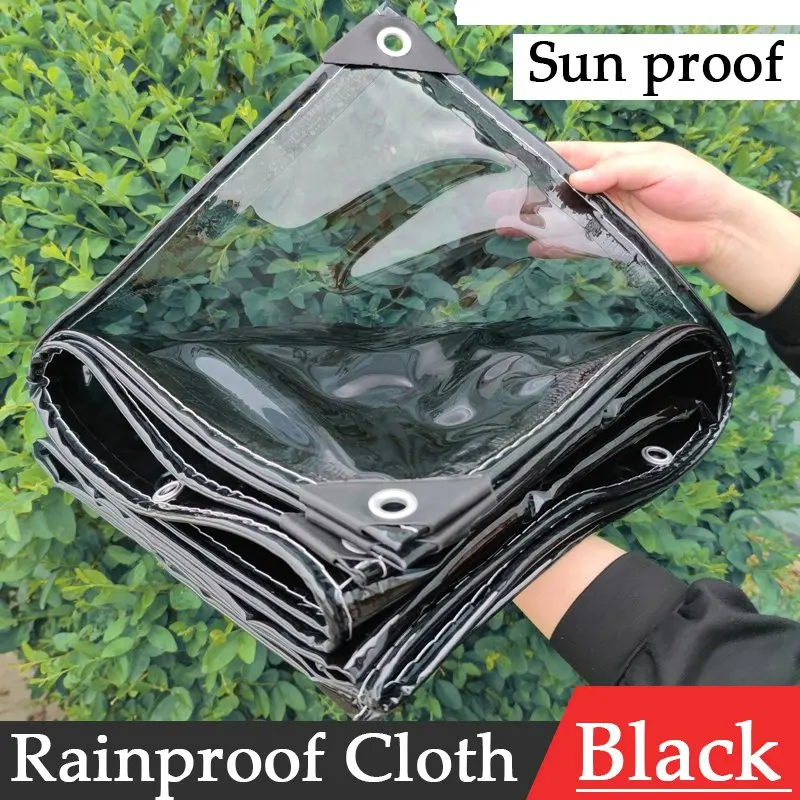 Thicken-0-32mm-Black-Transparent-PVC-Canvas-Rainproof-Cloth-Window ...