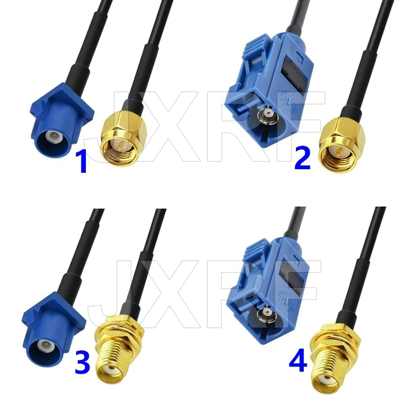 JXRF SMA FAKRA C 타입 어댑터, GPS 안테나, Fakra 연장 케이블, RG174 피그테일 점퍼, VW 좌석 벤츠 ...