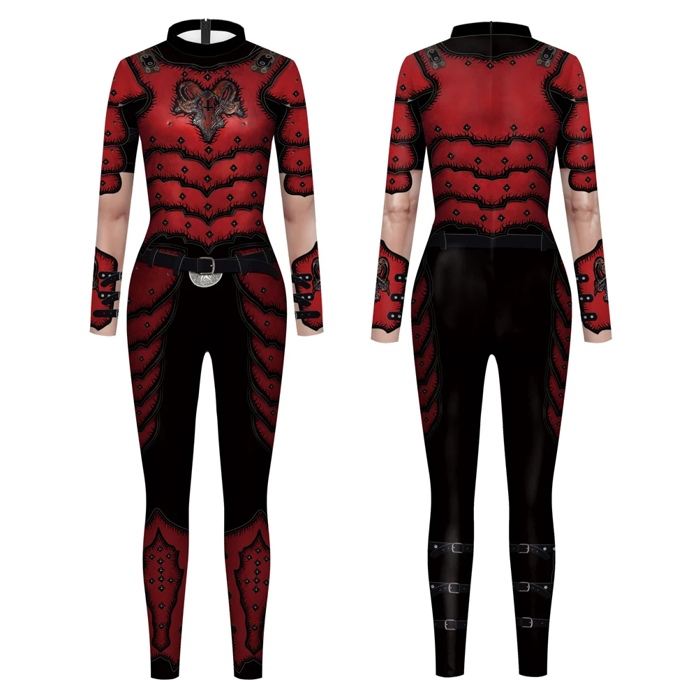 Red-Armor-Pattern-Jumpsuit-Halloween-Medieval-Soldiers-Cosplay-Costume ...