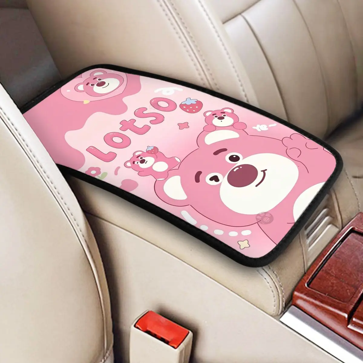 Lotso Pink Bear Universal Armrest Cover Pad for Car Center Console ...