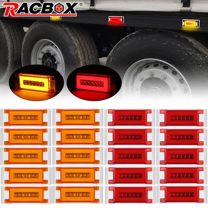 10-20pcs-Square-Rear-Tail-Brake-Light-6-inch-Truck-Side-Light-Turn ...