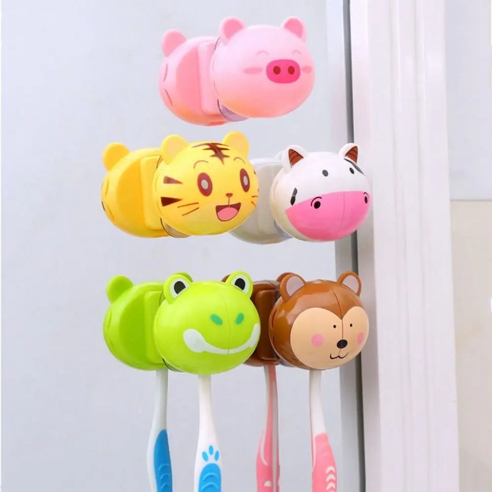 Cute-Various-Cartoon-Animal-Head-Toothbrush-Holders-With-Wall-Suction ...