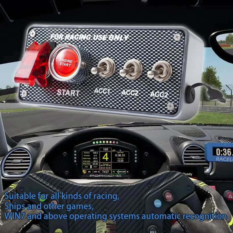 Ignition-Switch-Panel-Carbon-Fiber-For-PC-USB-Simulator-Racing-Games ...