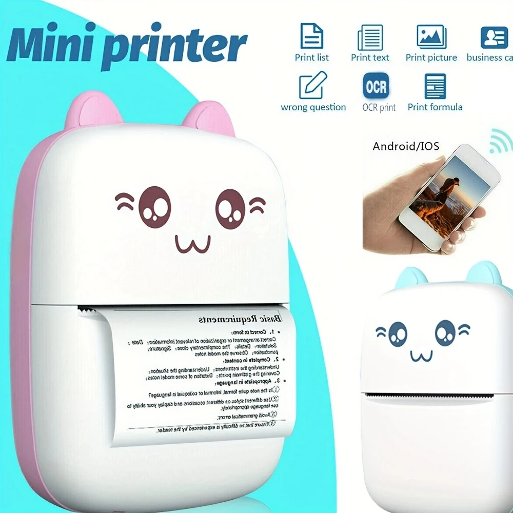 Mini-Pocket-Printer-Bluetooth-Inkless-Printer-Sticker-Printer-Small ...