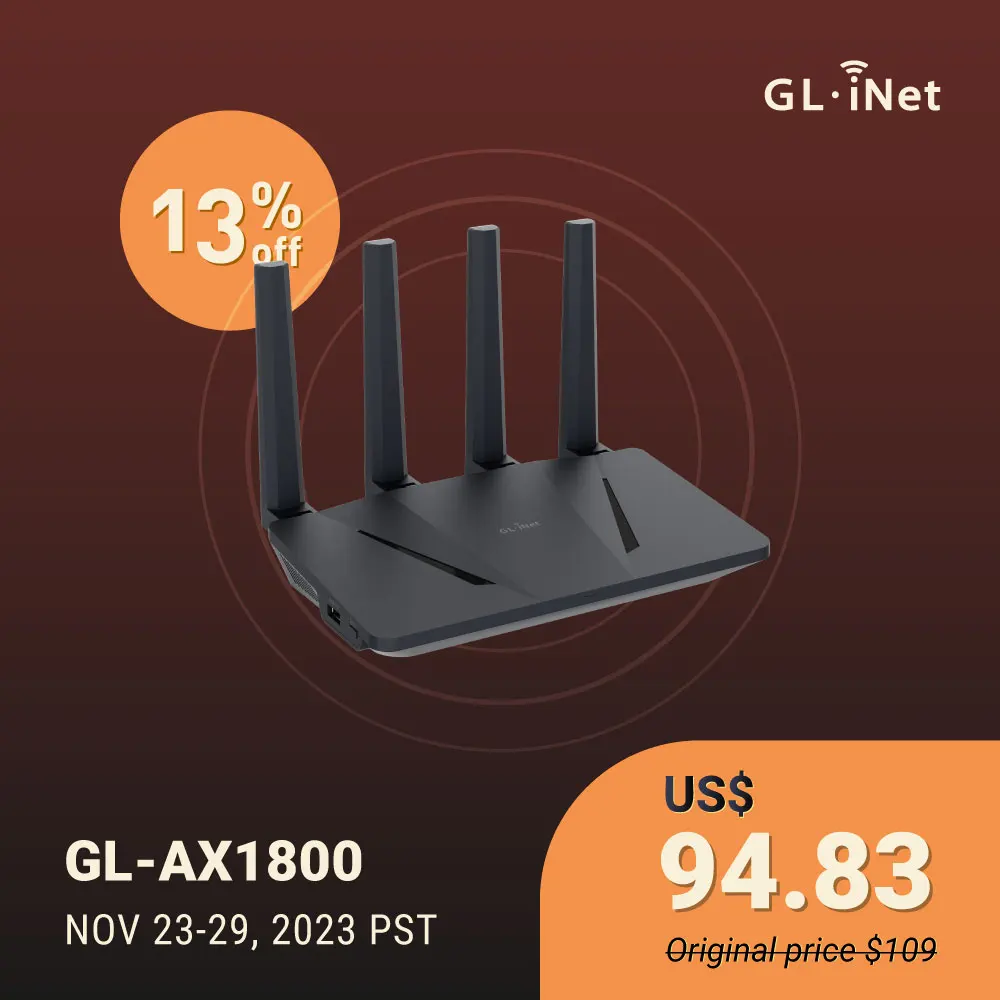 GL-iNet-GL-AX1800-Flint-WiFi-6-Router-Dual-Band-Gigabit-Wireless-5-x-1G ...