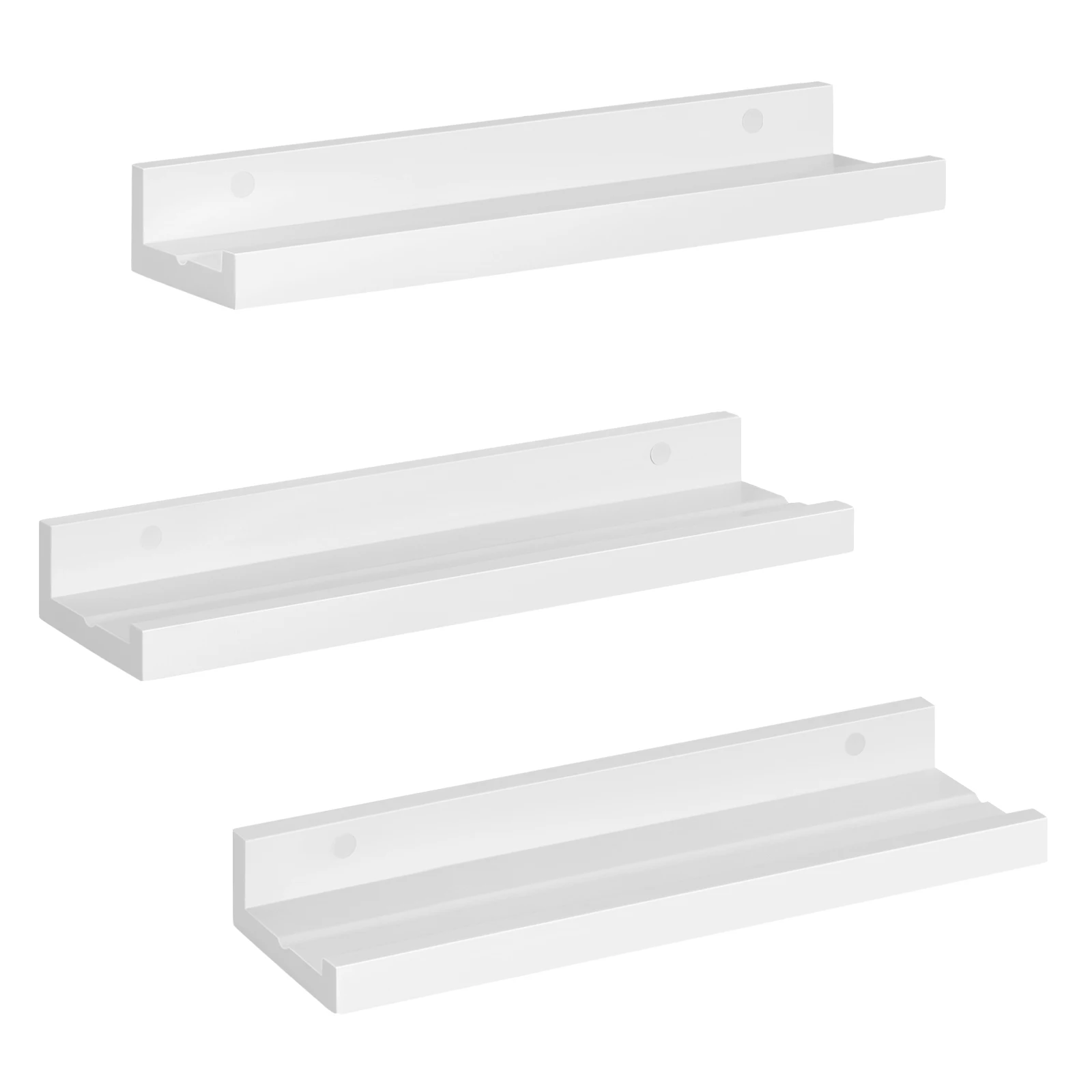 3PCS-SET-White-Floating-Wall-Shelves-Picture-Rail-for-Picture-Frames ...