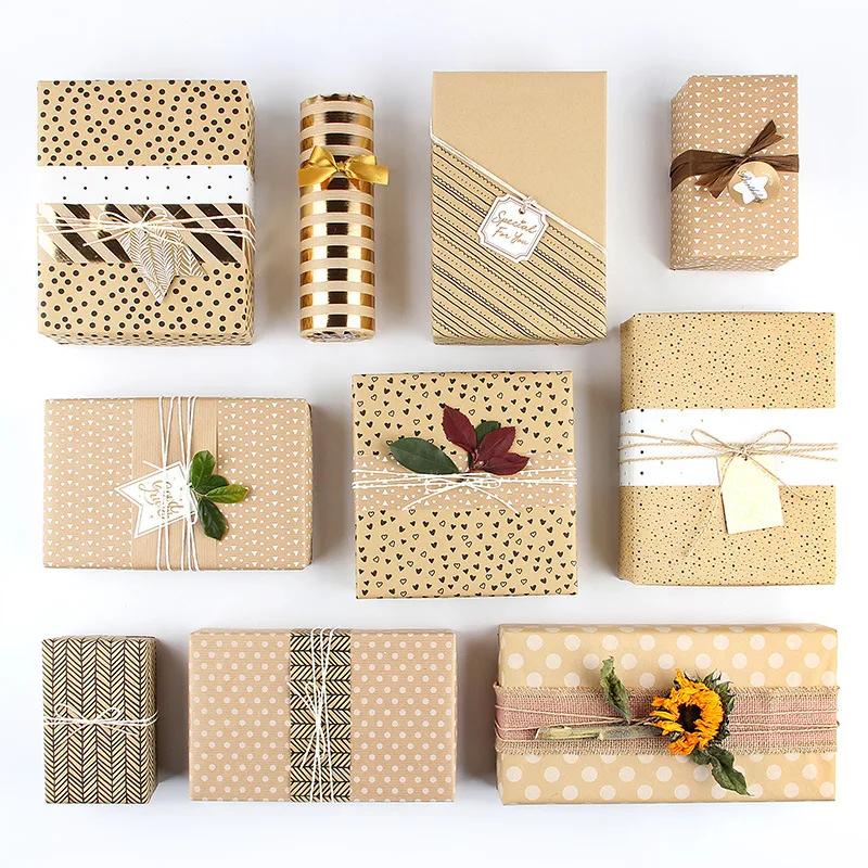 Patterned brown wrapping paper store