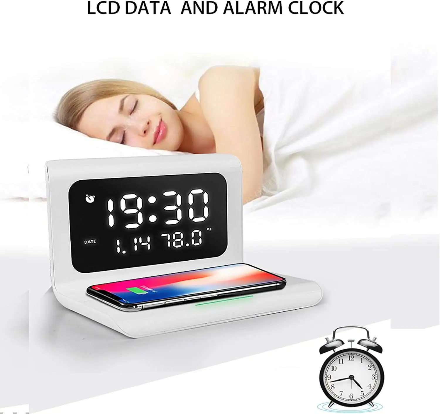 Wireless-Charger-Alarm-Clock-LED-Smart-Digital-Clock-Table-Electronic ...