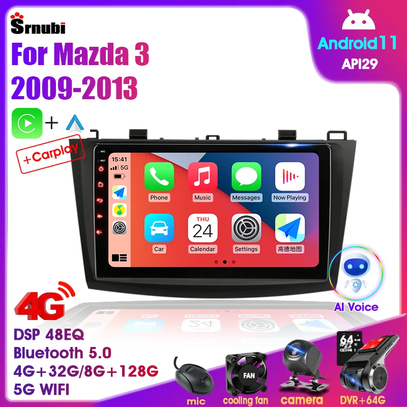 2 Din Android 11 For Mazda 3 2009-2013 Car Radio Multimedia Player ...