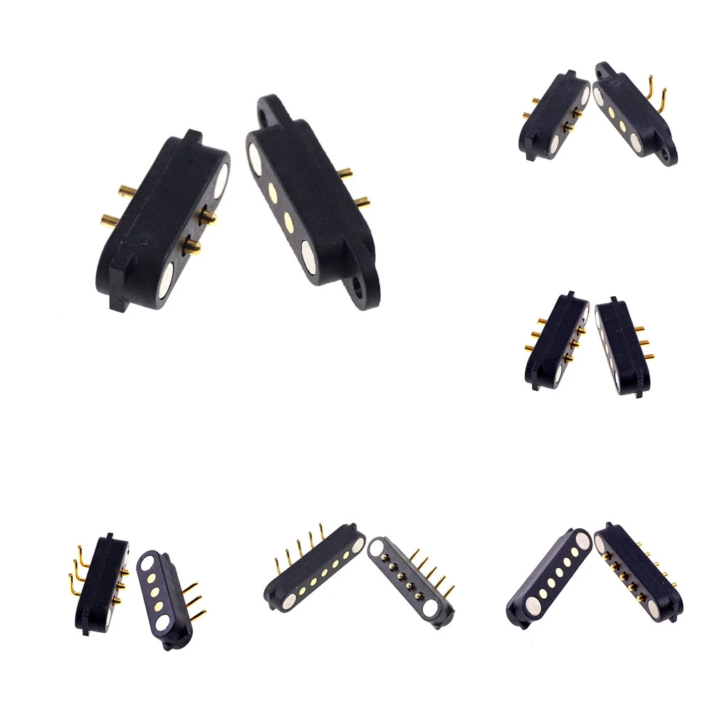 2 Pair Spring Loaded Header Male Female 2 3 5 Pins Magnetic Pogo Pin 2. ...