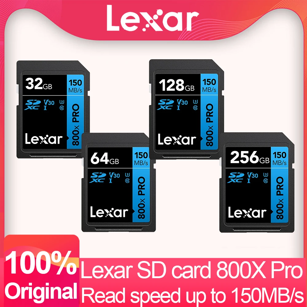 Lexar-SD-Card-800X-Pro-256GB-128GB-64GB-32GB-Memory-Card-Classe-10-3D ...
