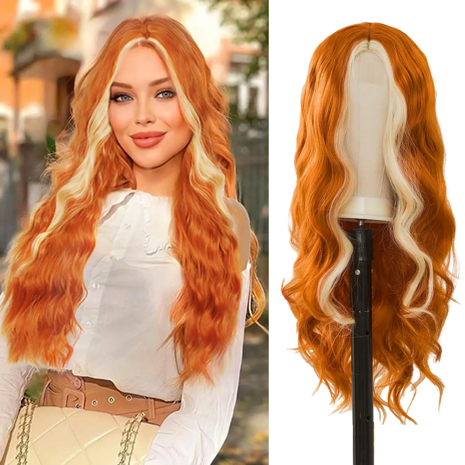 Synthetic-Long-Ginger-Orange-Blonde-Wave-Wig-Lace-Wigs-for-Women-Ginger ...