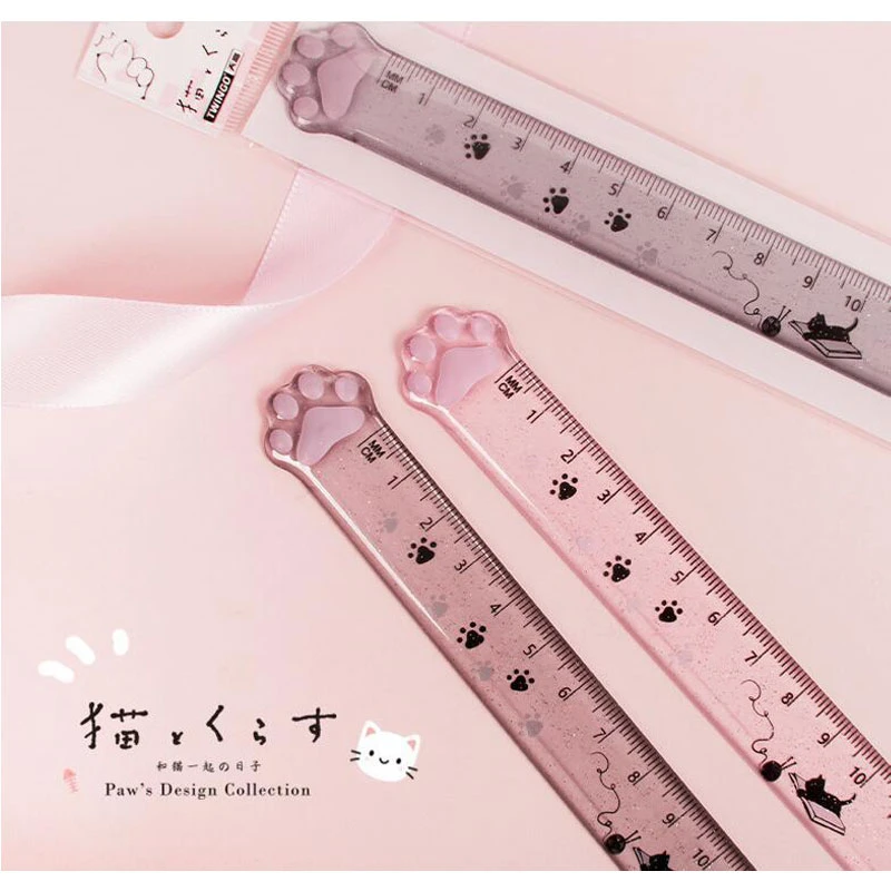 Cute Korean School Supplies | Cute Ruler School Supplies | Kitty Paw ...