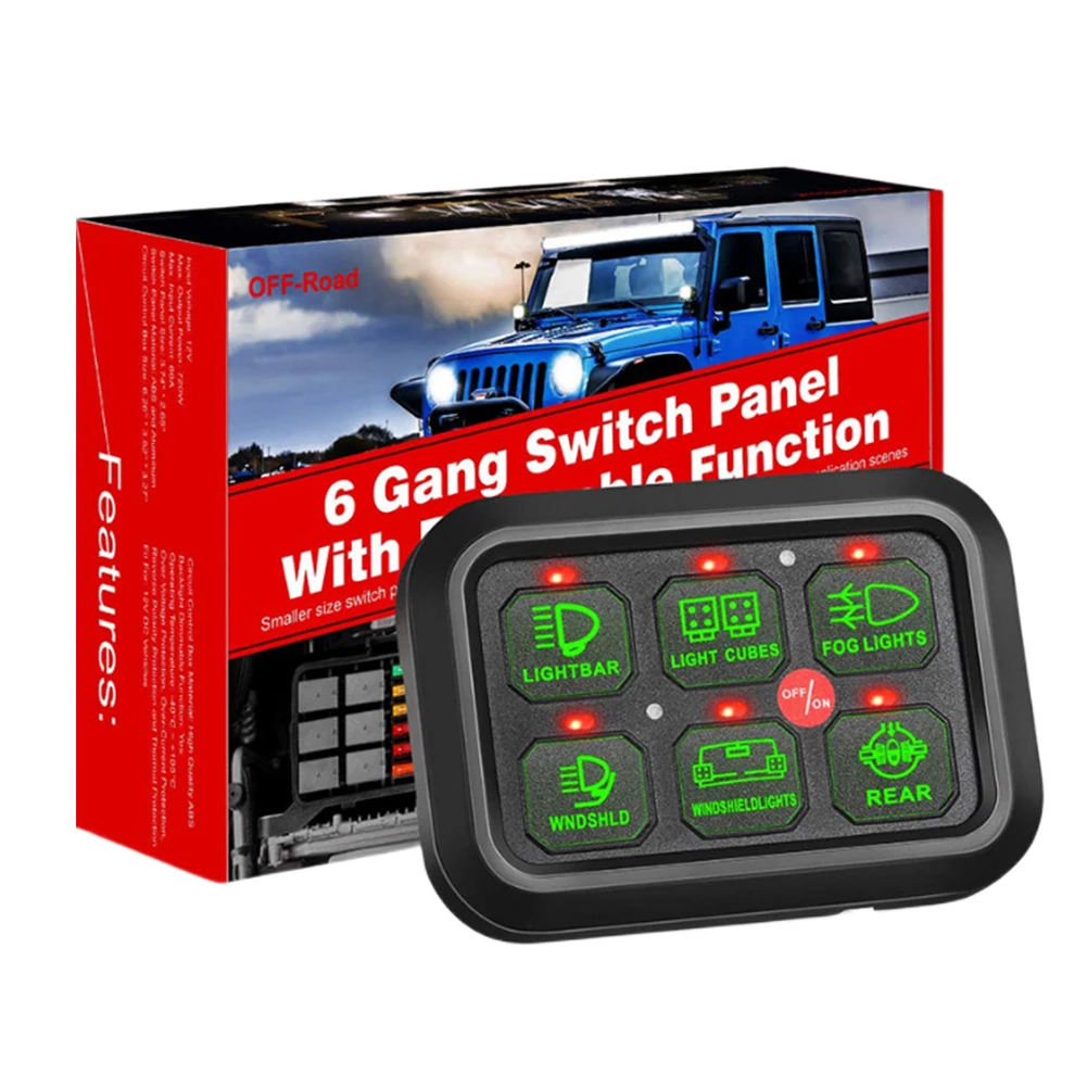 6-Gangs-Universal-LED-Switch-Panel-Light-On-Off-Control-Relays-System ...