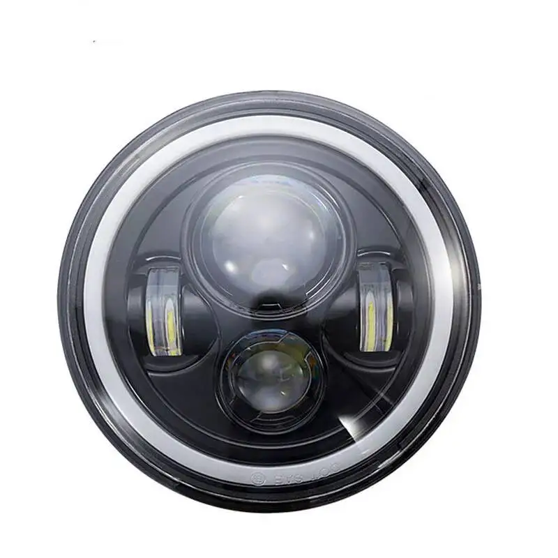 7Inch LED Headlight White Halo Angle Eyes Led Headlamp Hi/Low Turn ...