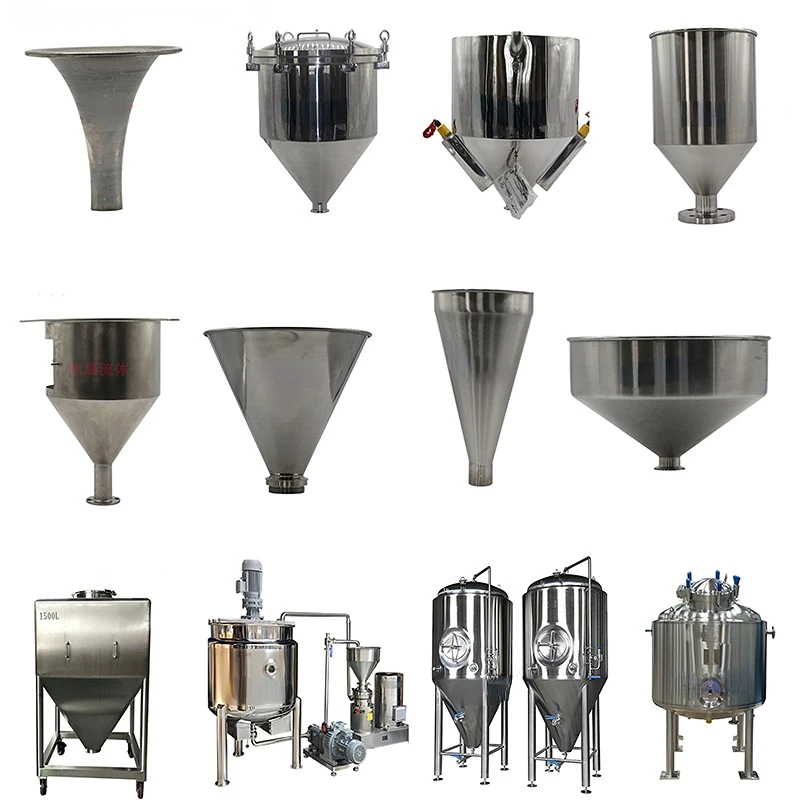 Customized-sanitary-stainless-steel-funnel-paste-liquid-cylinder ...