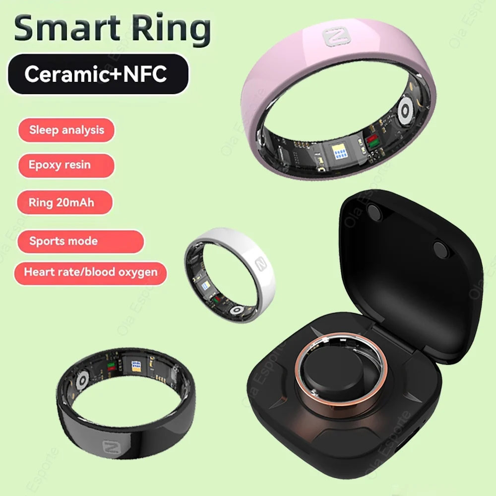 Smart Ring NFC Ring Health Fitness Tracker Ceramic Health Ring 2025 ...