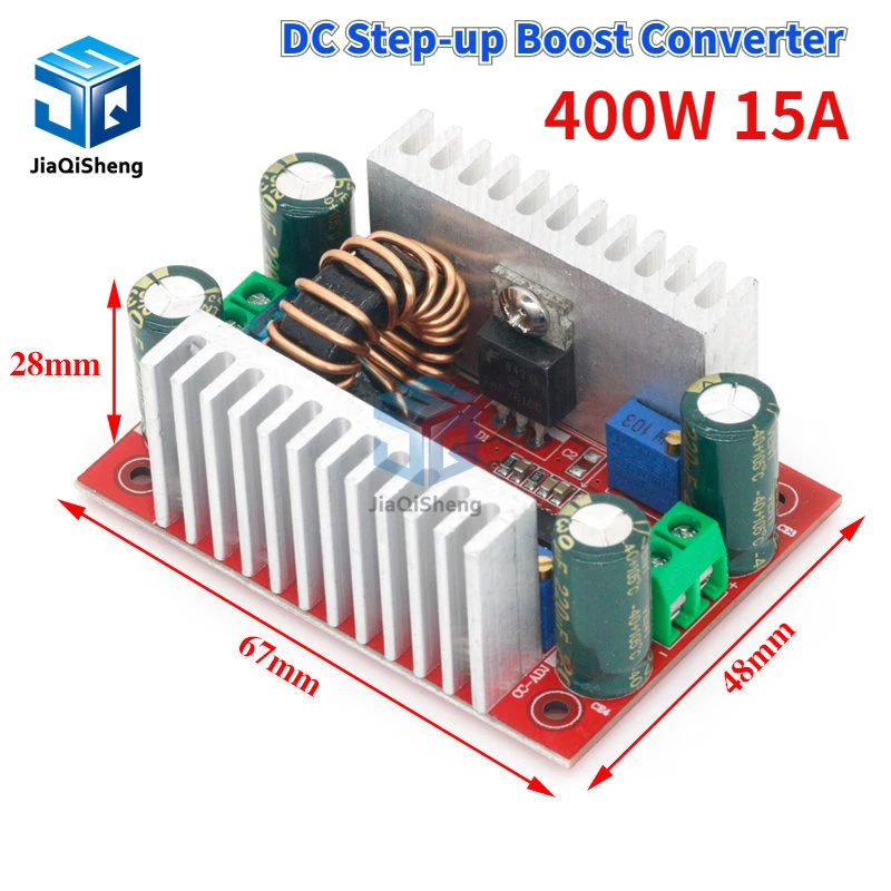 DC 400W 15A Step-up Boost Converter Constant Current Power Supply LED Driver 8.5-50V to 10-60V ...