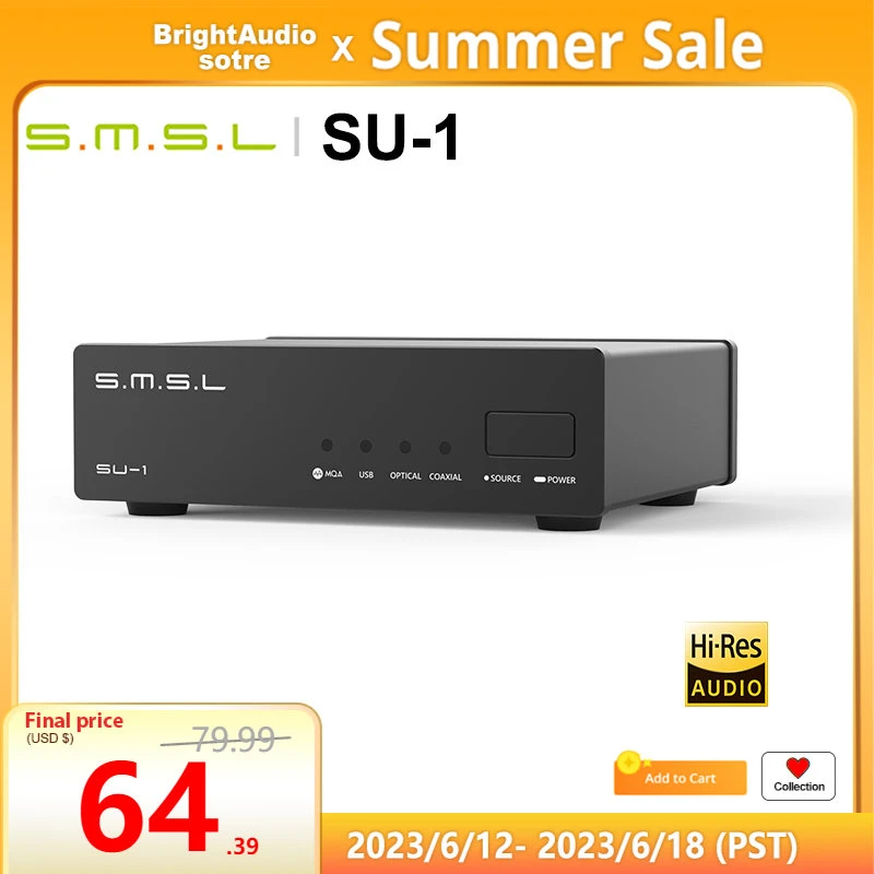 Smsl SU 1 su1 mqaオーディオdac Hi レスデスクトップミニデコーダーak4493sチップpcm768 dsd512 ...