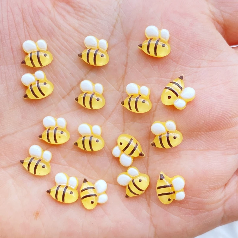50Pcs-New-Cute-Mini-Honeybee-Resin-Figurine-Crafts-Flatback-Cabochon ...