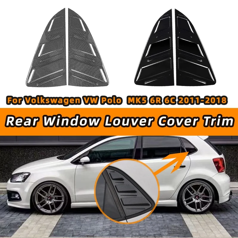 Pair-Car-Rear-Window-Shutter-Cover-Trim-For-Volkswagen-VW-Polo-MK5-6R ...